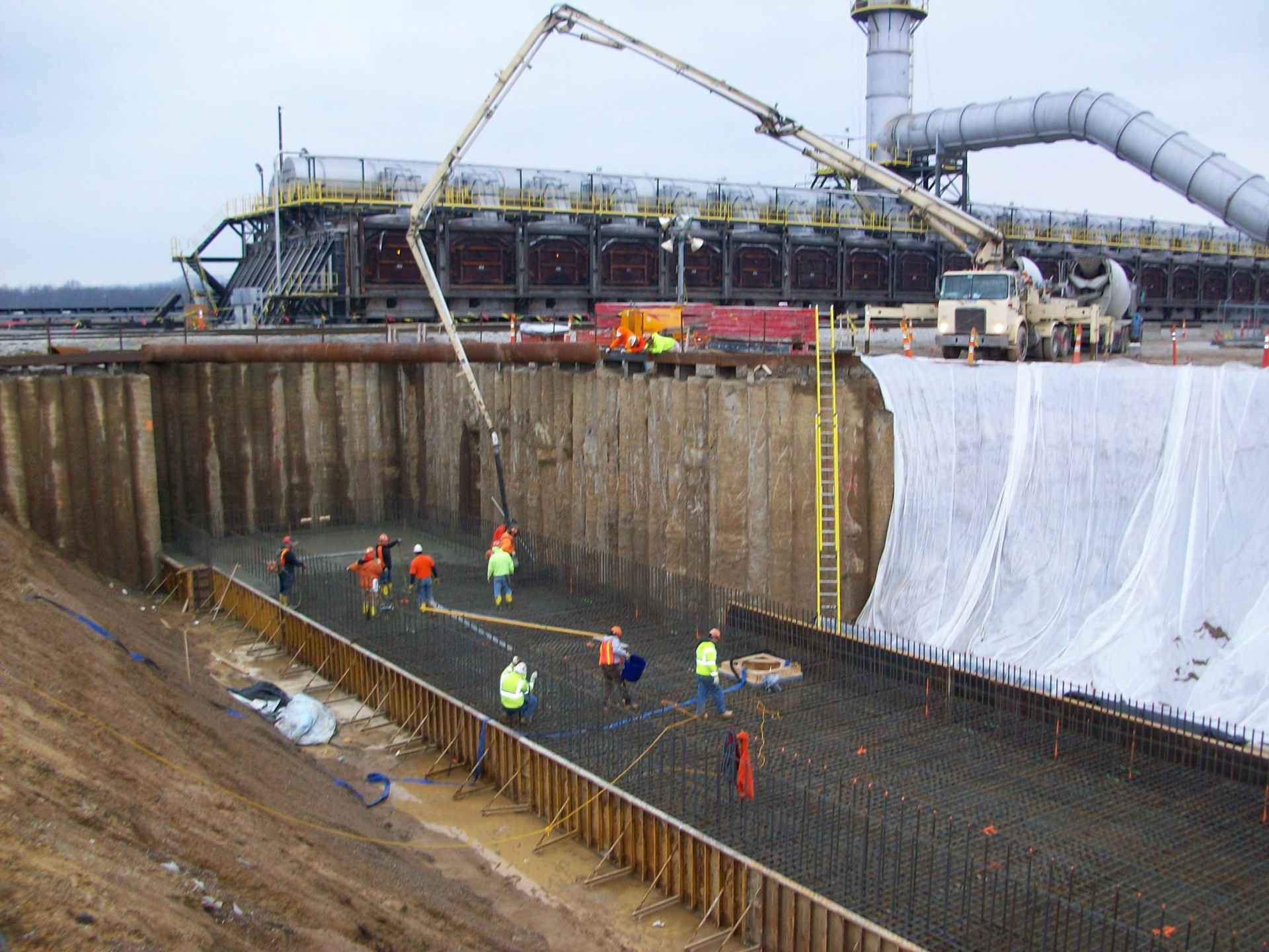 Complex Wharf Construction Near Operating Facility - Kokosing