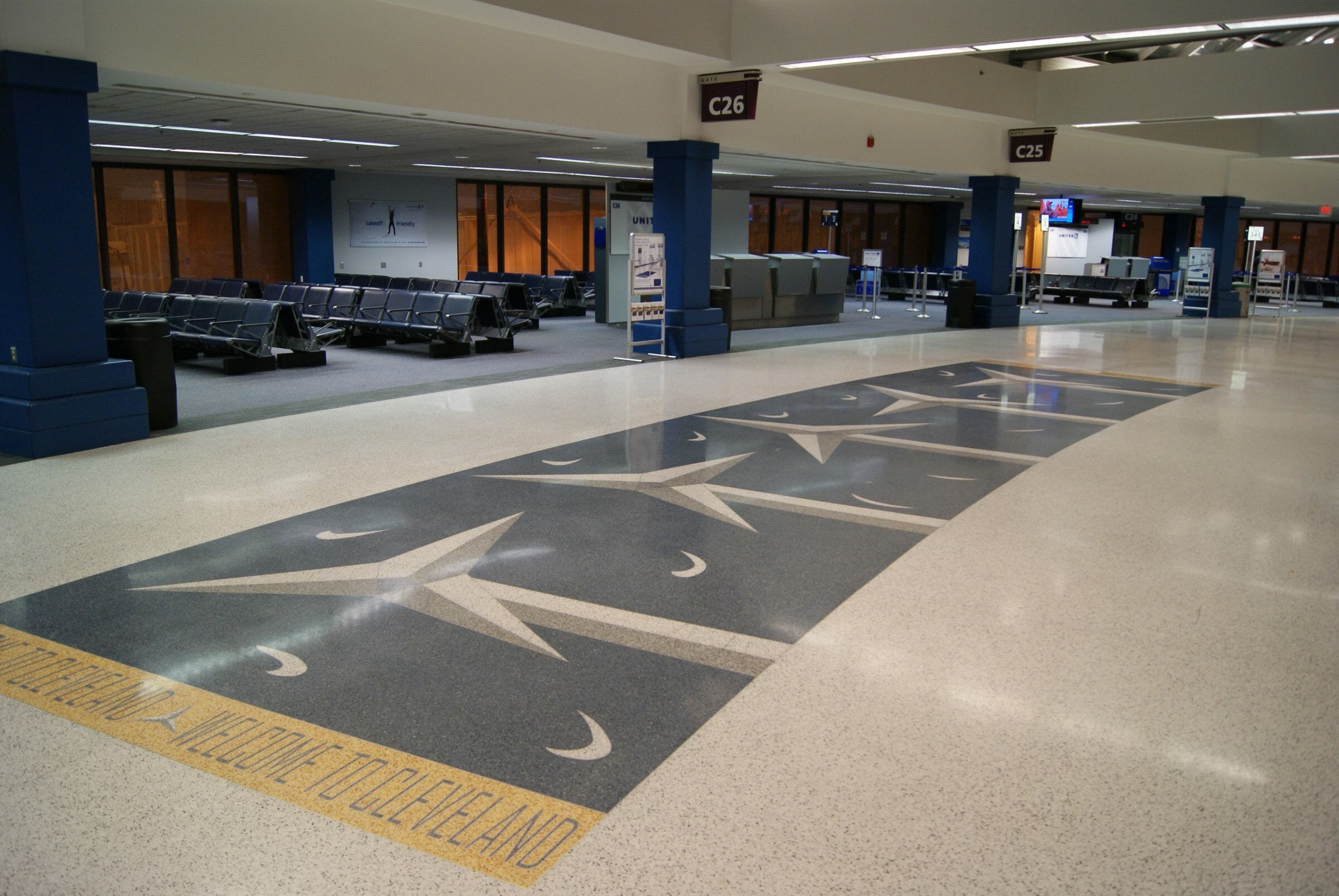 Cleveland Hopkins Terminal Terrazzo Flooring - Kokosing